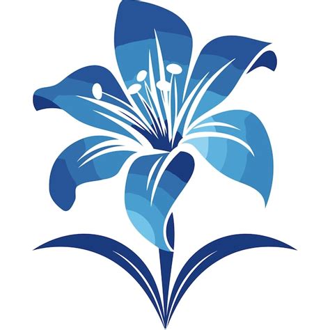 Blue Lily Blossom Premium AI Generated Vector