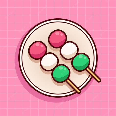 Premium Vector Cute Dango Japanese Dessert Illustration In Flat Design