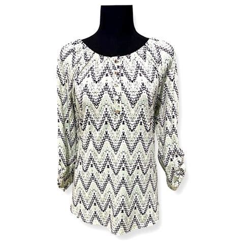 Notations Tops Notations Wave Dress Shirt Poshmark