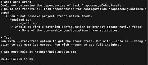 Could Not Resolve Project React Native Fbads · Issue 259 · Callstack