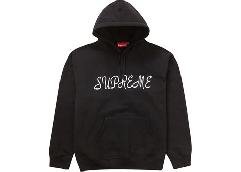Supreme Script Hooded Sweatshirt Black Mens Ss23 Us