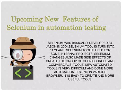 Upcoming New Features Of Selenium In Automation Testing PPT