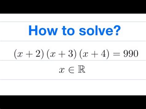 Math Olympiad Solve Equation YouTube