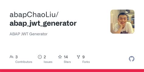 github abapchaoliu abap jwt generator abap jwt generator