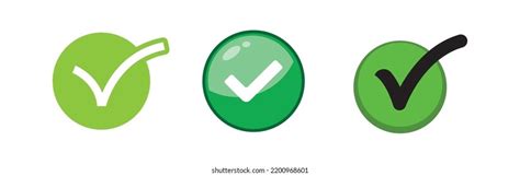 Check Mark Icons Green Tick Approval Stock Vector Royalty Free 2200968601 Shutterstock