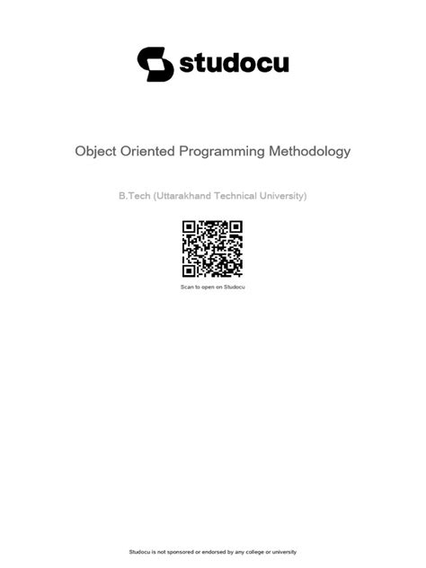 object oriented programming methodology pdf object oriented