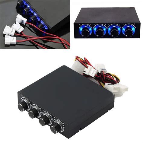 Inch Fan Speed Controller PC HDD CPU Channel Fan Speed Controller Led Cooling Front Panel