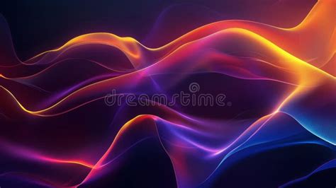 Colorful Abstract Wave Pattern On Black Background Stock Illustration