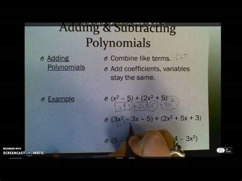 Addingsubtracting Polynomials