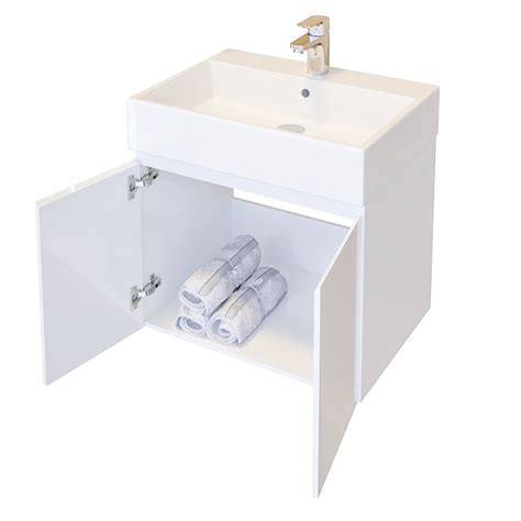 Шкаф за баня с мивка Лагос 60см бял ТРИАНО Hikovi Bg