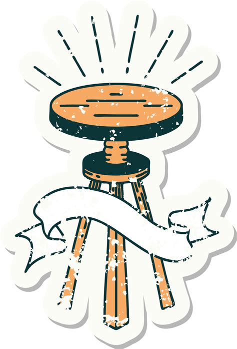 Grunge Sticker Of Tattoo Style Wooden Stool 12121453 Vector Art At Vecteezy