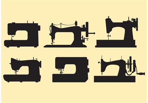 Set Retro Sewing Machine Vectors 87199 Vector Art At Vecteezy
