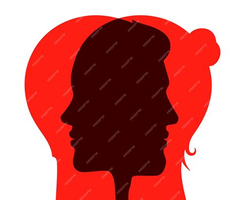 Premium Vector Overlapping Man And Woman Looking Thru Each Other Sexual Relations Concept