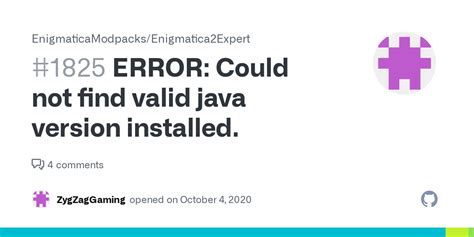 Error Could Not Find Valid Java Version Installed · Issue 1825 · Enigmaticamodpacks
