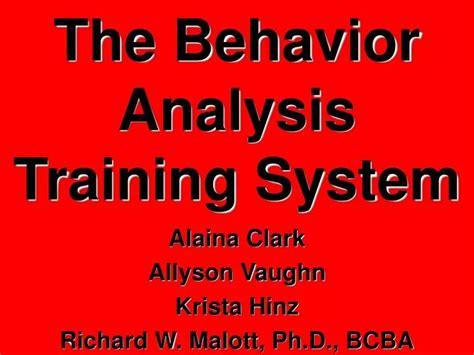 Ppt The Behavior Analysis Training System Powerpoint Presentation