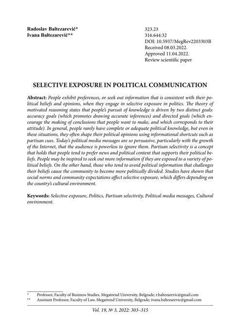 Pdf Selective Exposure In Political Communication