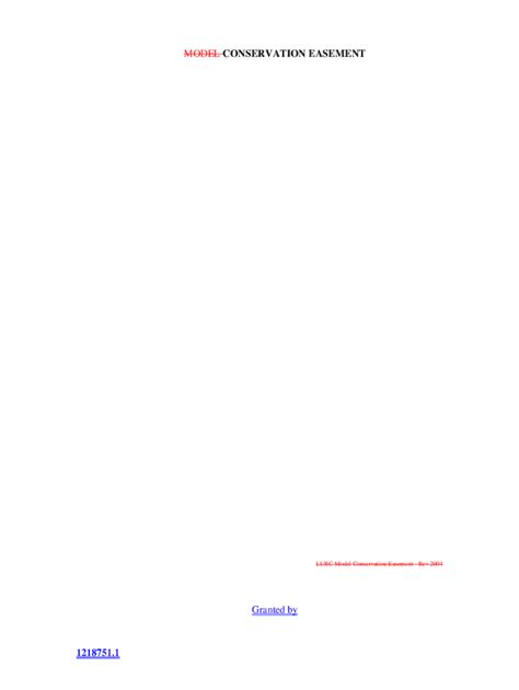 Fillable Online Conservemodel Conservation Easementmodel