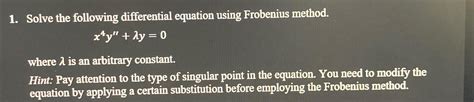 Solved Solve The Following Differential Equation Using
