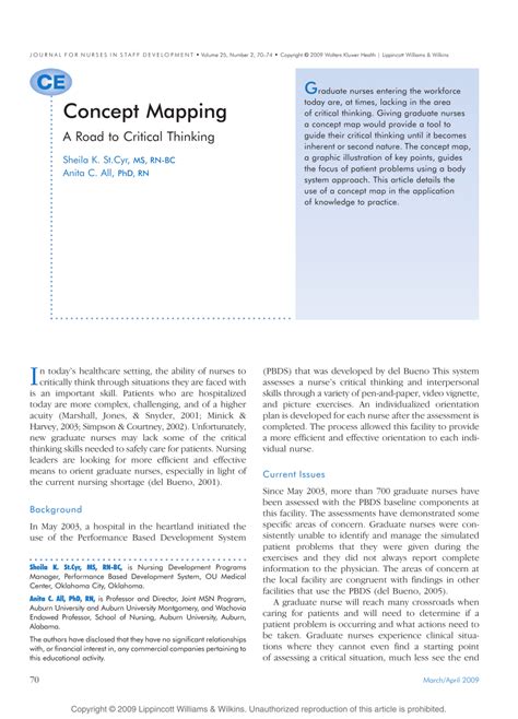 Pdf Concept Mapping A Road To Critical Thinking