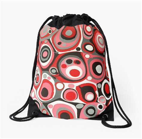 Red Bubble Drawstring Bag By Sharon Perry Art