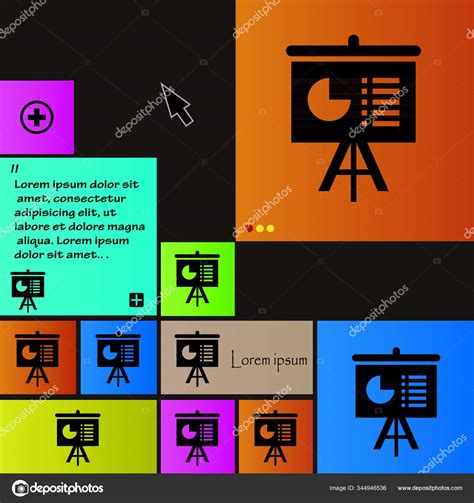 Presentation Board Icon Sign Buttons Modern Interface Website Buttons
