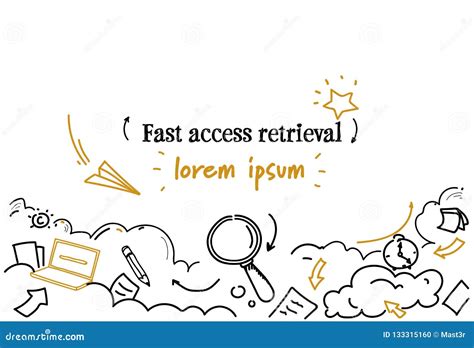 Fast Access Retrieval Concept Sketch Doodle Horizontal Isolated Copy
