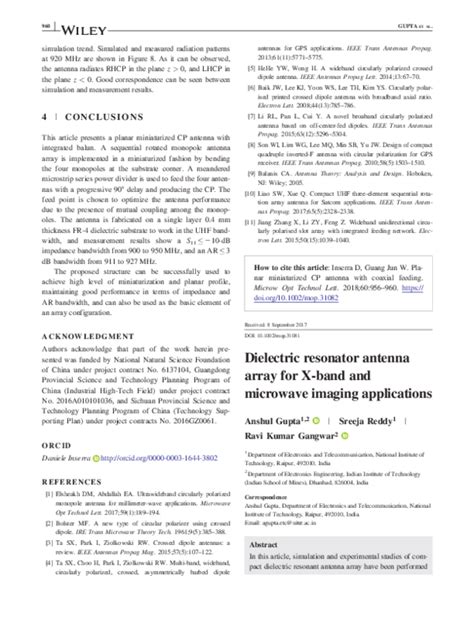Pdf Dielectric Resonator Antenna Array For X Band And Microwave Imaging Applications