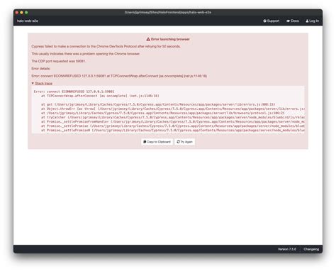 Error Launching Browser Cypress Failed To Make A Connection To The Chrome Devtools Protocol