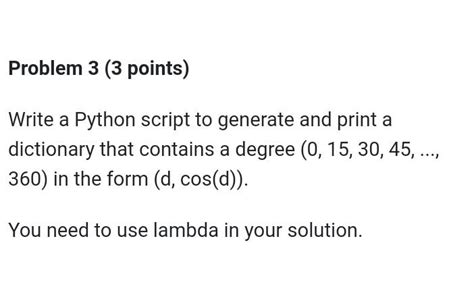 Solved Problem 3 3 Points Write A Python Script To