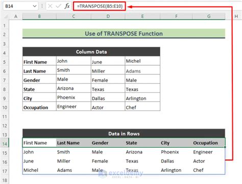 How To Convert Single Columns To Rows In Excel With Formulas