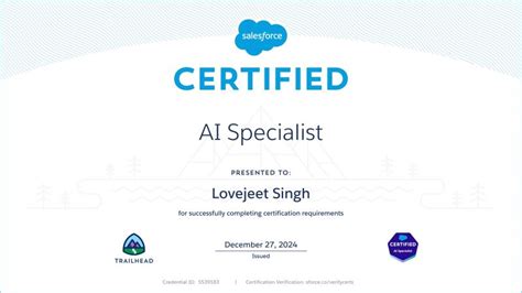 Lovejeet Singh ☁️ On Linkedin Salesforcecertifiedaispecialist Salesforce Ai