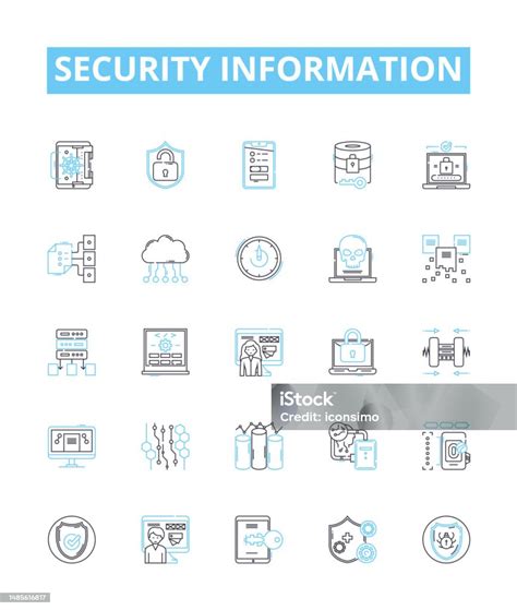 Security Information Vector Line Icons Set Security Information Protection System Data Guard