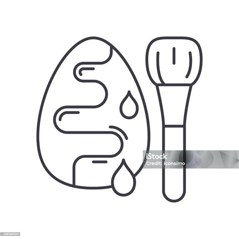 그린 달걀 아이콘 선형 격리 된 그림 얇은 선 벡터 웹 디자인 기호 흰색 배경에 편집 가능한 스트로크와 개요 개념 기호 4월에