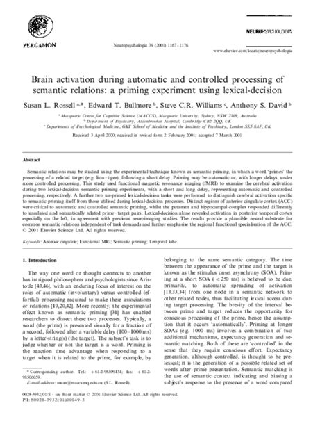 pdf brain activation during automatic and controlled processing of