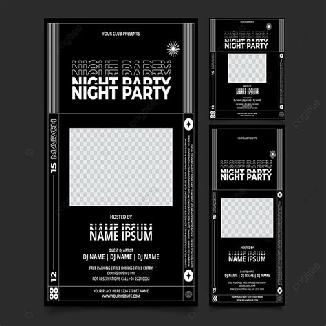 나이트 클럽 파티 전단지 템플릿 세트 템플릿 Psd 다운로드 디자인 자료 다운로드