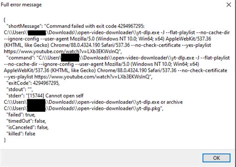 Tried To Download Video Doesnt Work Gives Out Unhandled Error