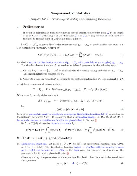 Nonparametric Statistics Computer Lab Chegg