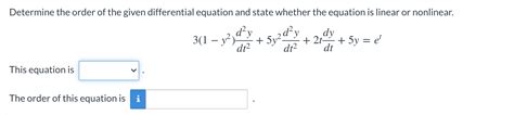Solved Determine The Order Of The Given Differential Chegg