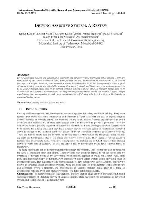 Pdf Driving Assistive System A Review · Effective Drowsy