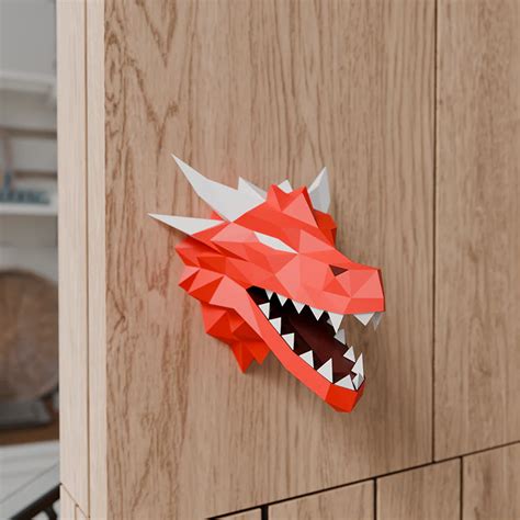 Dragon Head Origami Model 3d Paper Art Brain Spice