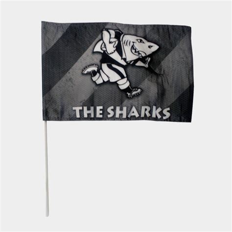 Sharks Hand Flag Black Tryandscore Sports Pty Ltd