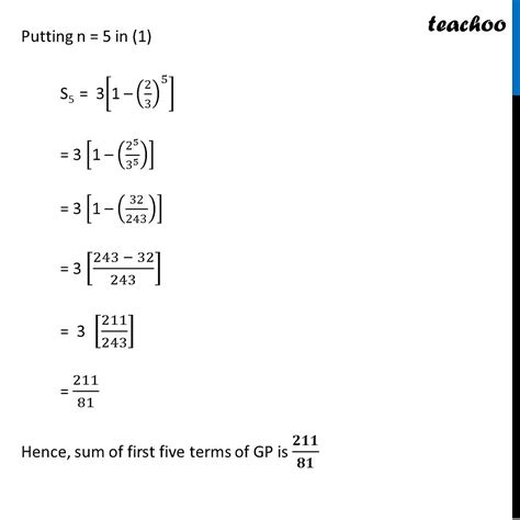 Example 7 Find Sum Of First N Terms And Of First 5 Terms