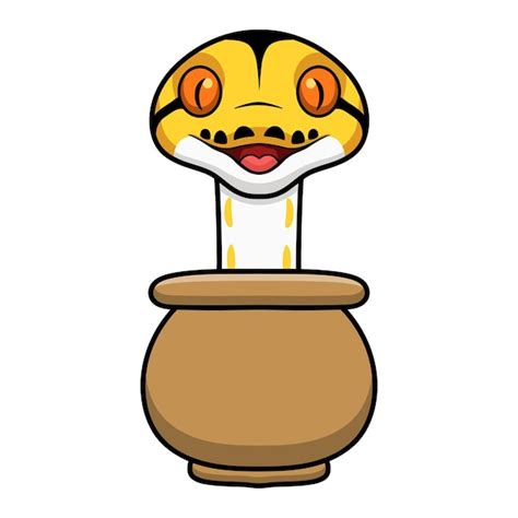 Premium Vector Cute Albino Tiger Reticulated Python Cartoon Inside