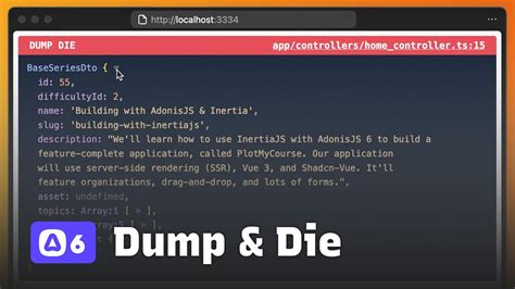 Dump And Die Debugging In Adonisjs 6 Youtube