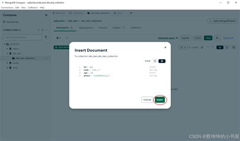 Mongodb And Mongodb Compass可视化管理工具的下载与安装（简洁版），附带建表和四个基本的增删改查语句 Csdn博客