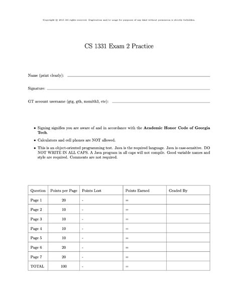 CS 1331 Exam 2 Practice PDF Free Download CS 1331 Studocu