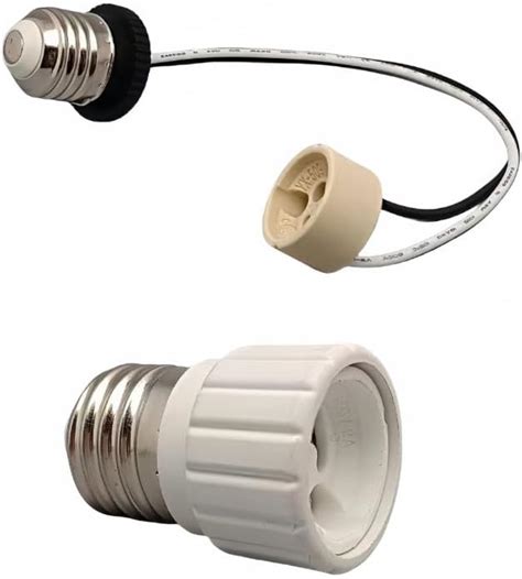 Recdec 2 Pack E26 To Gu10 Adapter E26 E27 Edison Screw Socket To Gu10