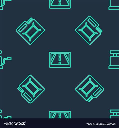 Set Line Gps Device With Map Canister For Motor Vector Image