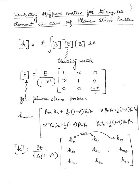 Stiffness Matrix Cst Plane Stress Pdf