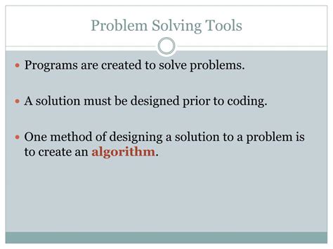 Ppt Understand Problem Solving Tools To Design Programming Solutions